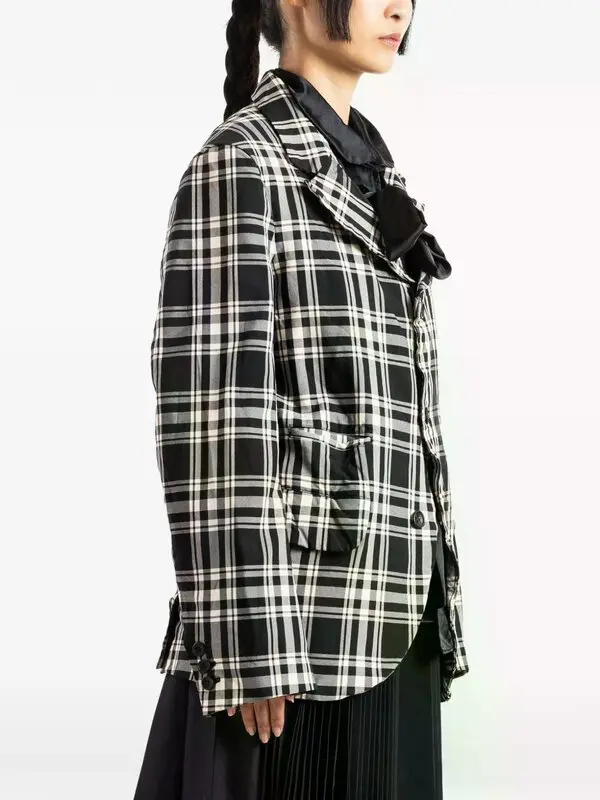 Comme Des Garçons Check-pattern Notched-lapel Jacket