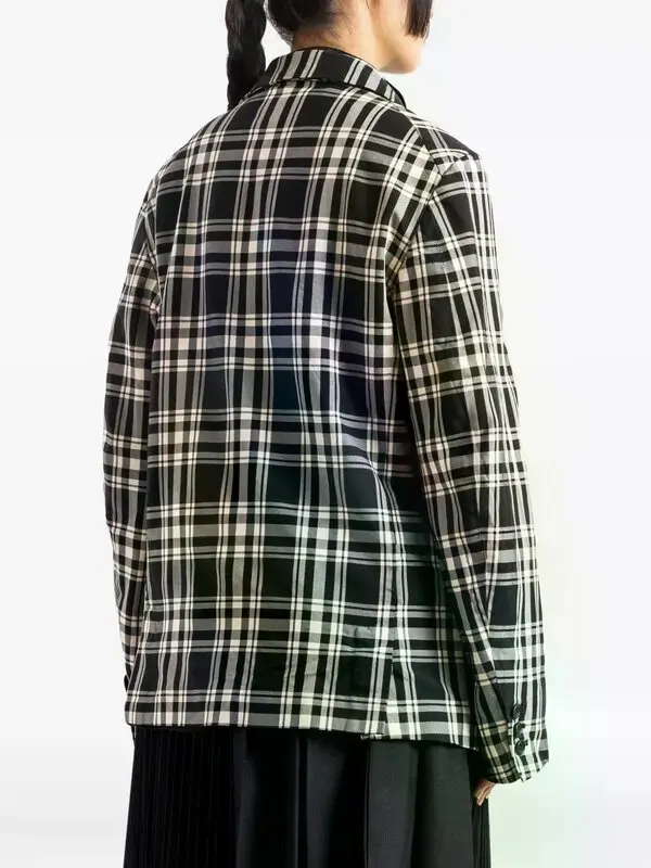 Comme Des Garçons Check-pattern Notched-lapel Jacket