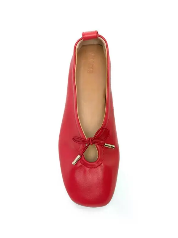 ALOHAS Bow-detail Leather Ballet Flats