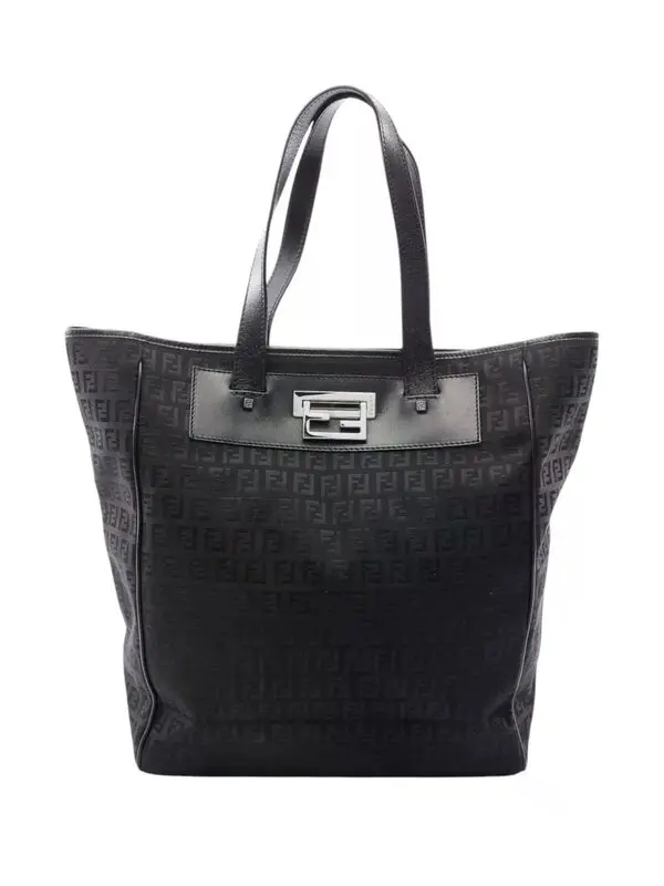 Fendi 2000-2010 Zucchino Canvas Tote Bag - Black