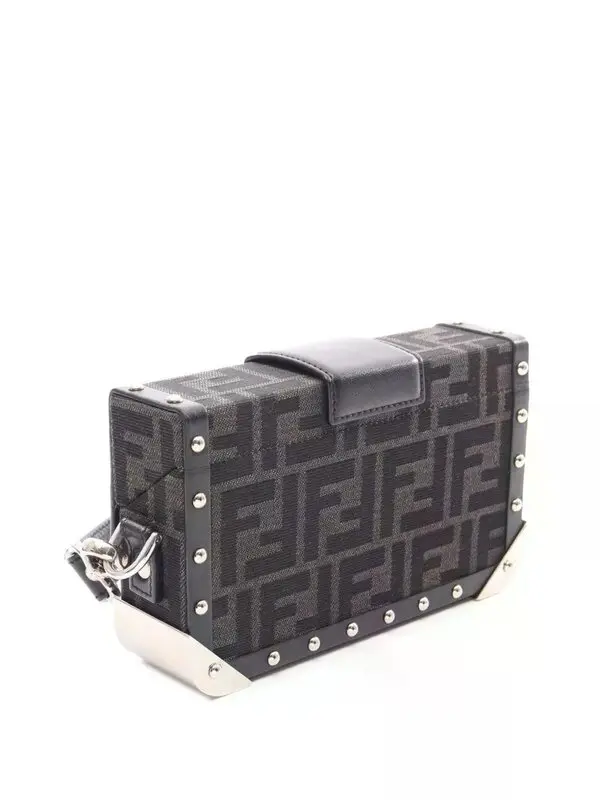 Fendi 2010-2026 Mini Zucca Coated Canvas Trunk Baguette Crossbody Bag
