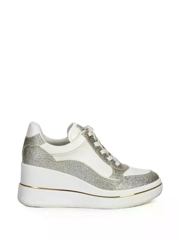 Michael Kors Emmy Signature Logo And Leather Wedge Trainers
