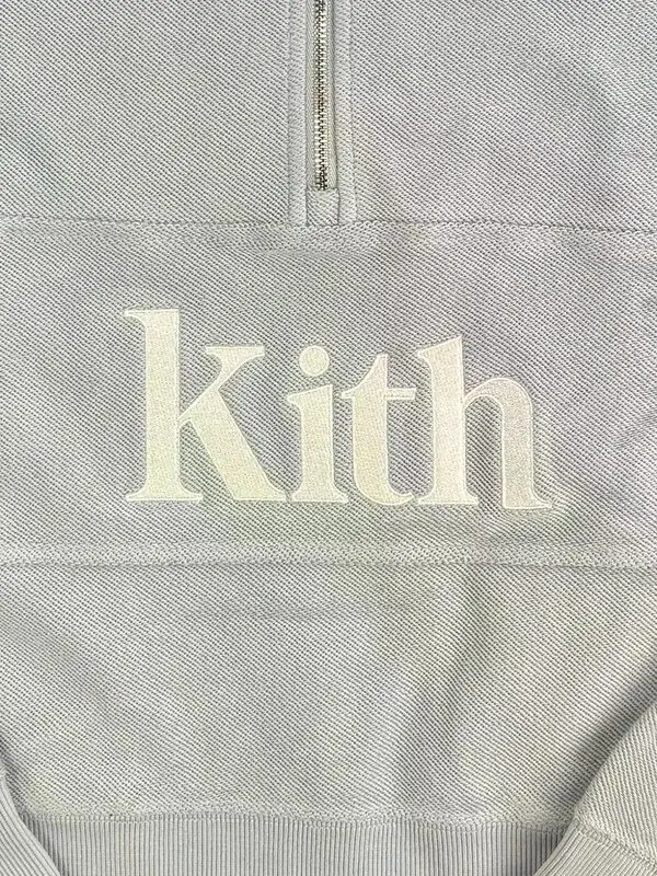 Kith Hunter Ii Serif Quarter-zip Sweater - Blue