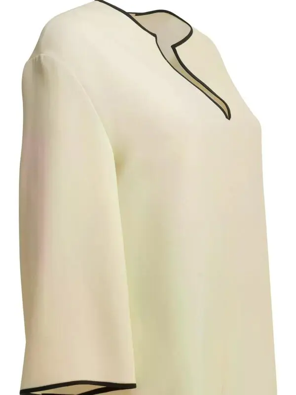 Valentino Garavani Cady Couture Contrast-trim Blouse - Neutrals