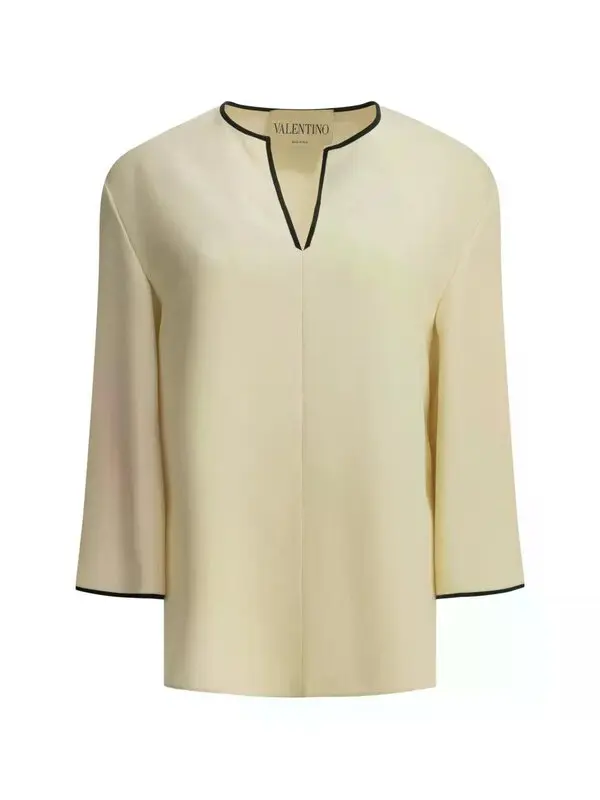Valentino Garavani Cady Couture Contrast-trim Blouse
