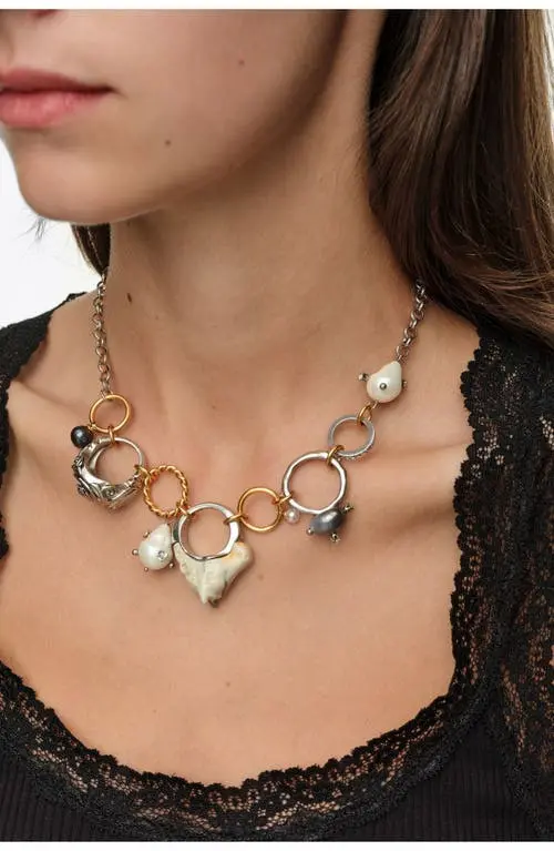 Bimba Y Lola Chain Necklace With Horse Rings