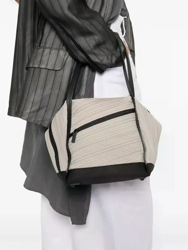 Issey Miyake Pleated Shoulder Bag - Grey