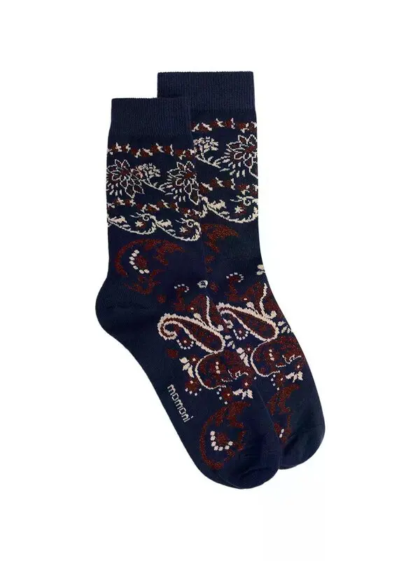 Momoni Lokae Jacquard Socks - Blue