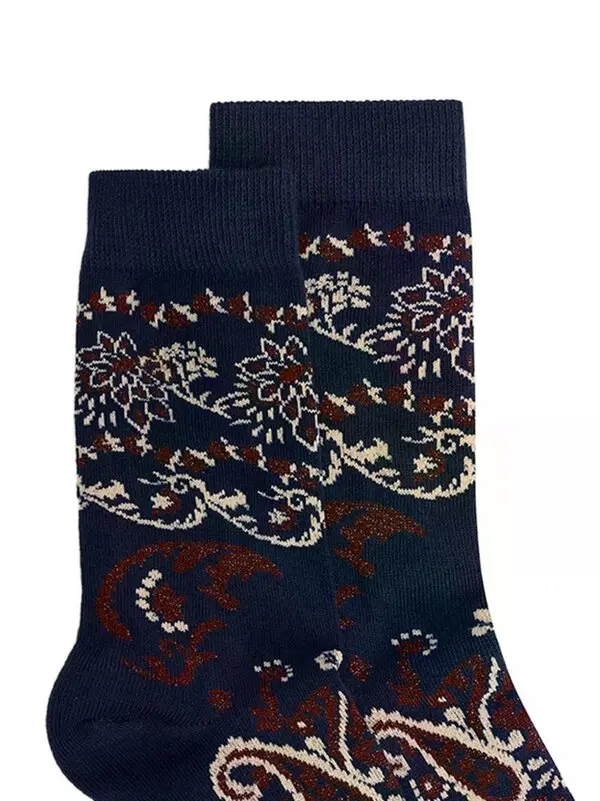 Momoni Lokae Jacquard Socks - Blue