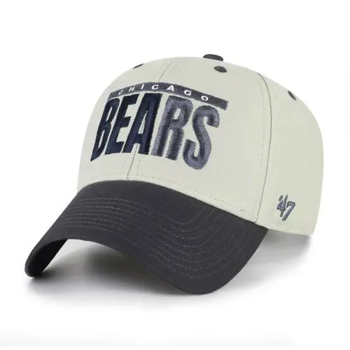 '47 Black Chicago Bears Half Block Text Mvp Adjustable Hat - Gray