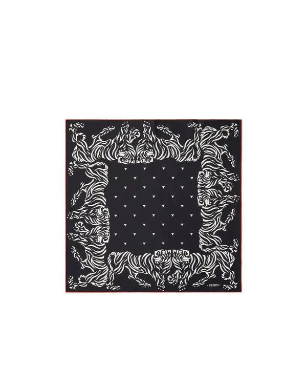 Fendi Foulard Silk Foulard With Tiger Print