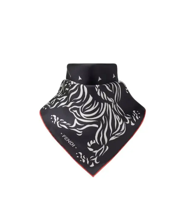 Fendi Foulard Silk Foulard With Tiger Print