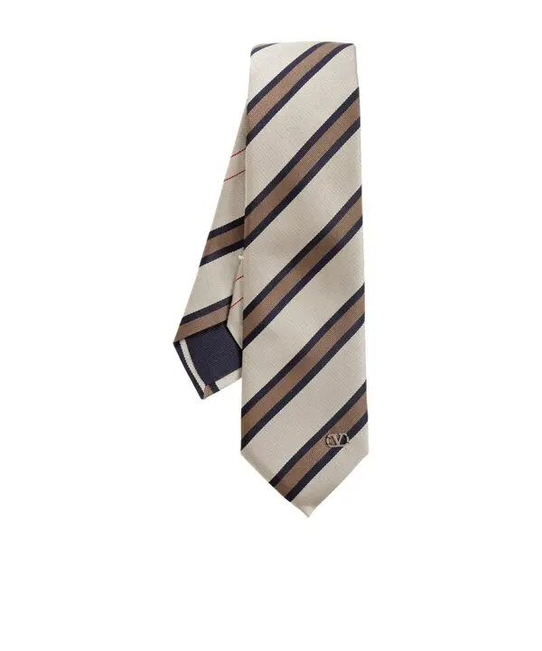 Valentino Garavani Jacquard Regimental Striped Tie