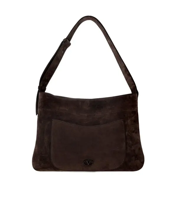 Valentino Garavani Logo Suede Shoulder Bag