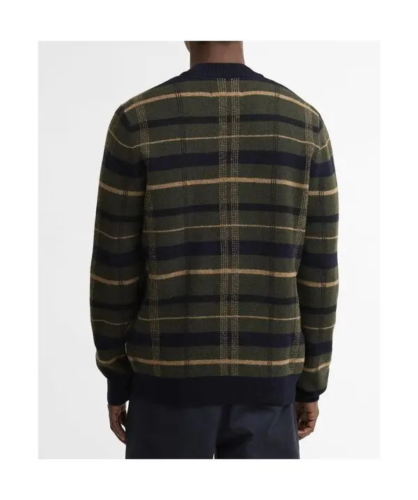 Barbour V-neck Plaid Knit Cardigan