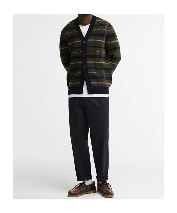 Barbour V-neck Plaid Knit Cardigan