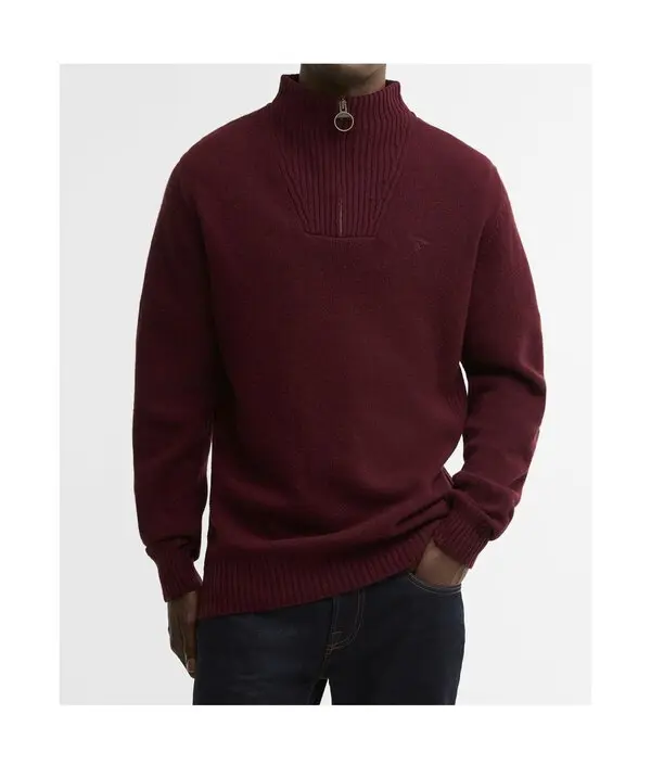 Barbour Quarter Zip Rib Knit Sweater