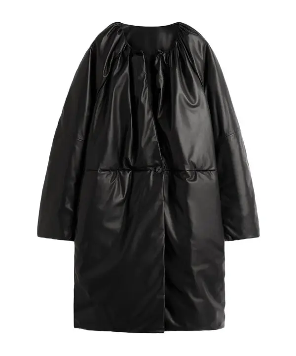 TOTEME Padded Leather Coat - Black