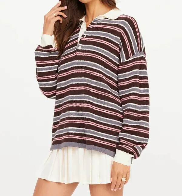 The Upside Wonder Striped Long Sleeve Knitted Top