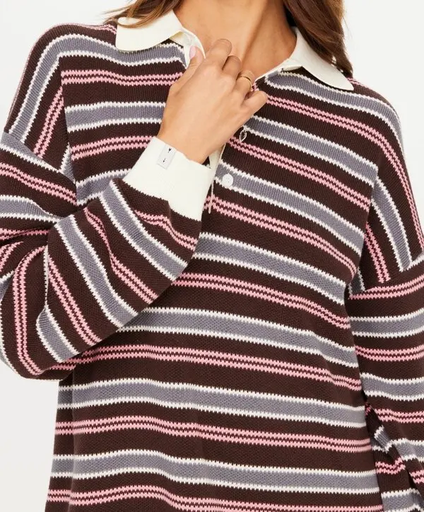 The Upside Wonder Striped Long Sleeve Knitted Top