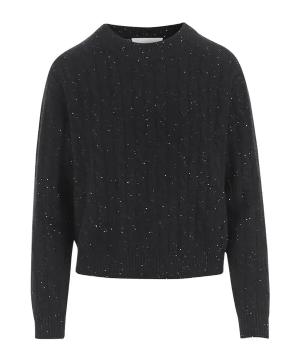 Arch4 Long-sleeve Crew-neck Knit Top - Black