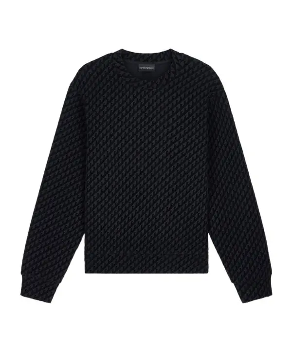 Emporio Armani Monogram-pattern Crew-neck Sweater