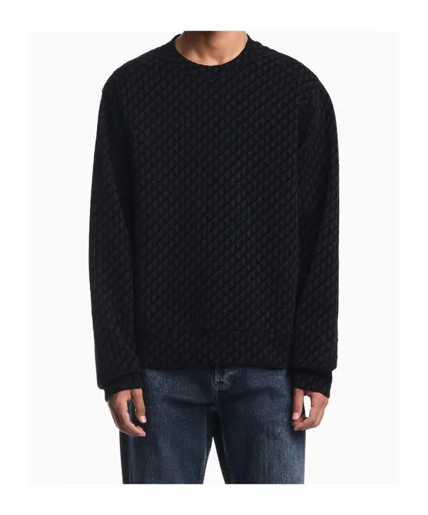 Emporio Armani Monogram-pattern Crew-neck Sweater