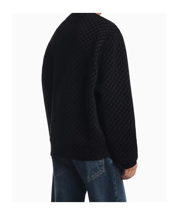 Emporio Armani Monogram-pattern Crew-neck Sweater