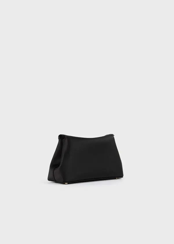 TOTEME Mini T-lock Frayed Satin Clutch - Black