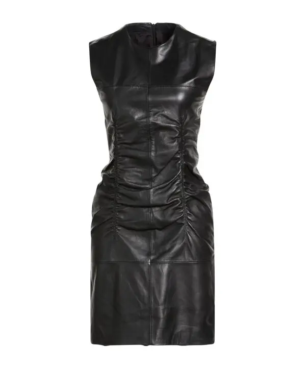 Sportmax Sleeveless Bodycon Leather Skirt - Black