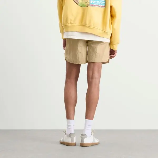 Rhude Tripoli Rally Team Logo Shorts - Tan