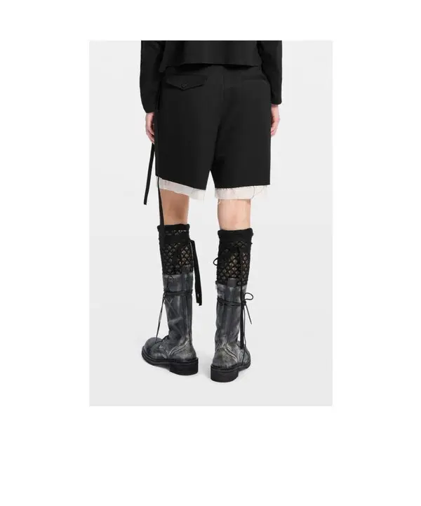 ANN DEMEULEMEESTER Brushed Leather Lace-up Combat Boots
