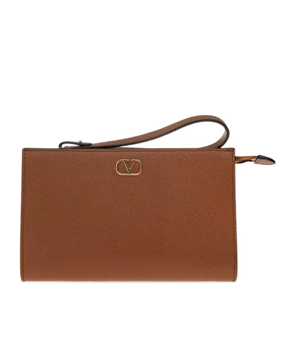 Valentino Garavani Zip-top Clutch - Brown