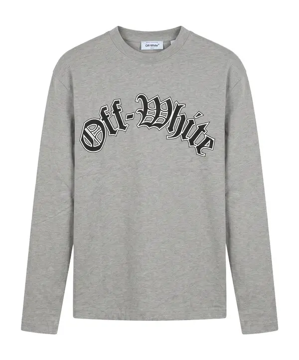 Off-White Logo Detailed Long Sleeved T-shirt - Gray