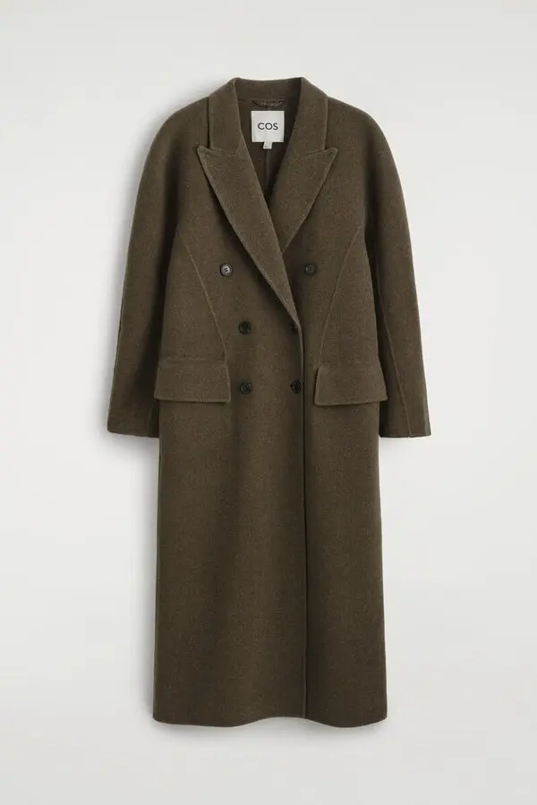 Cos Tailored Double-faced Wool Long Coat - Brown