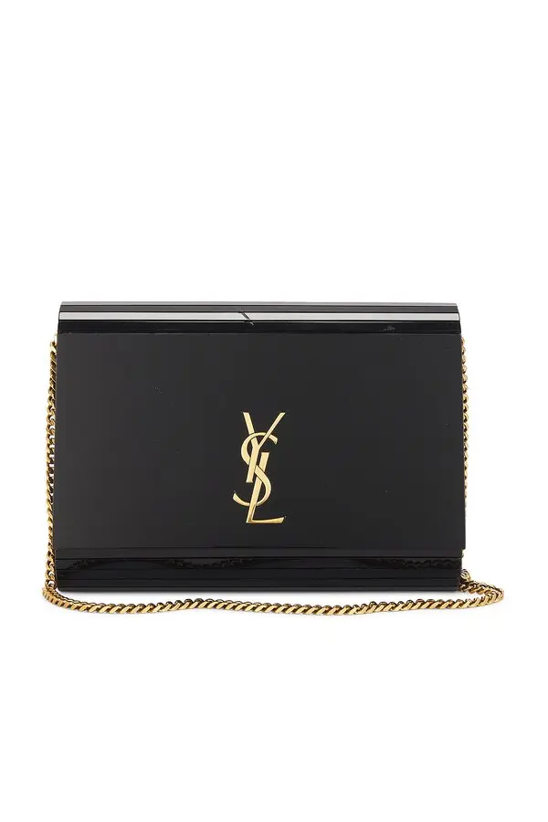Saint Laurent Vicky Minaudiere Bag In Black