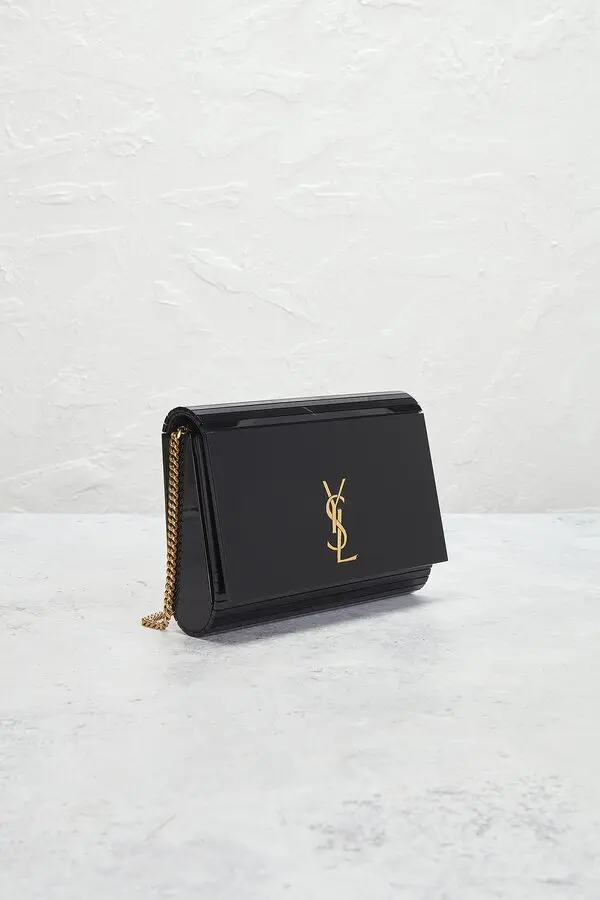 Saint Laurent Vicky Minaudiere Bag In Black