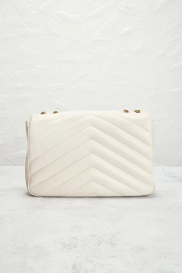 Saint Laurent Large Loulou Chain Bag In Cream