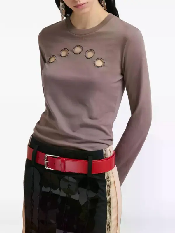 Marni Cut-out Long-sleeved T-shirt