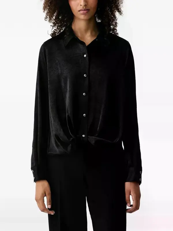 Dkny Crinkled-finish Twist-front Shirt