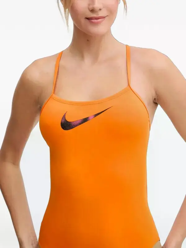 Nike Swoosh-print Crossover Swimsuit