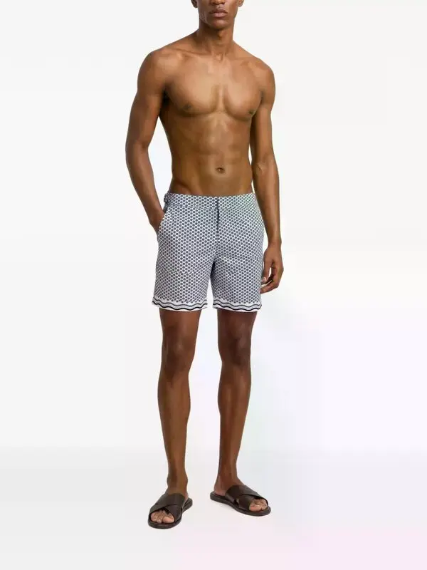 Orlebar Brown Bulldog Geometric-print Swim Shorts - Blue