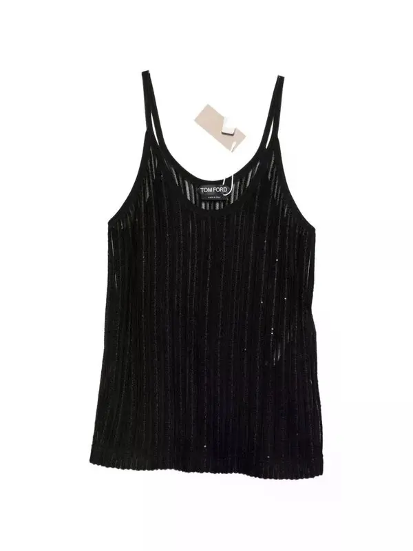 TOM FORD Sequin-embellished Ribbed-knit Top