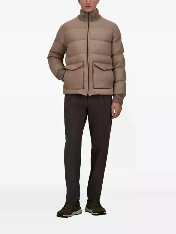 Herno Quilted Wool-tweed Bomber Jacket