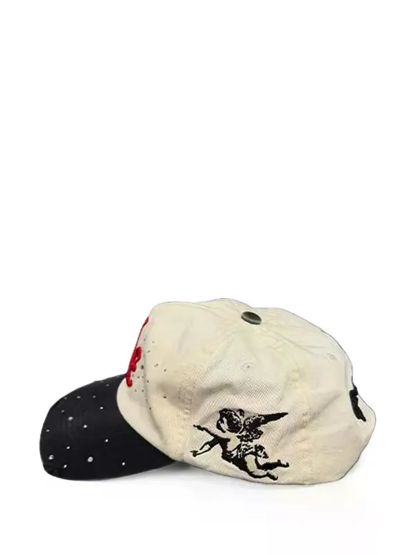 Mixed Emotion Me Logo-embroidered Rhinestone-embellished Baseball Cap - Neutrals