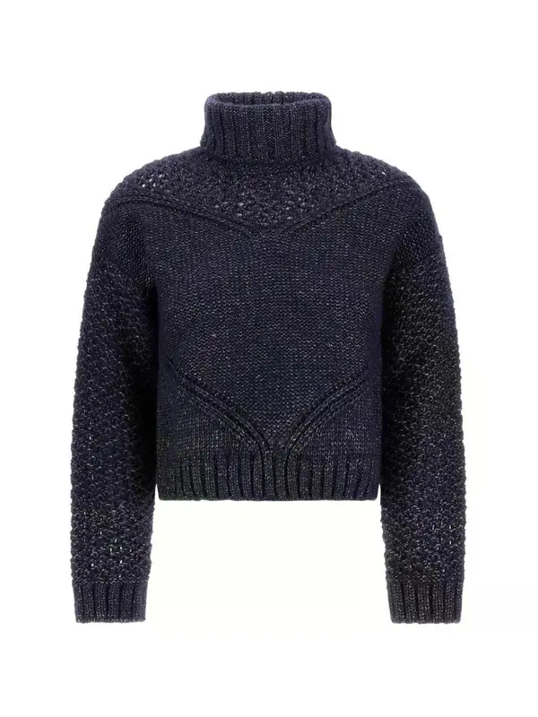 Herno Openwork-knit Turtleneck Sweater