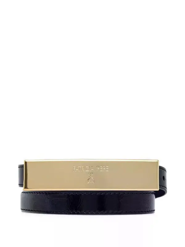 Patrizia Pepe Logo-plaque Leather Belt - Black