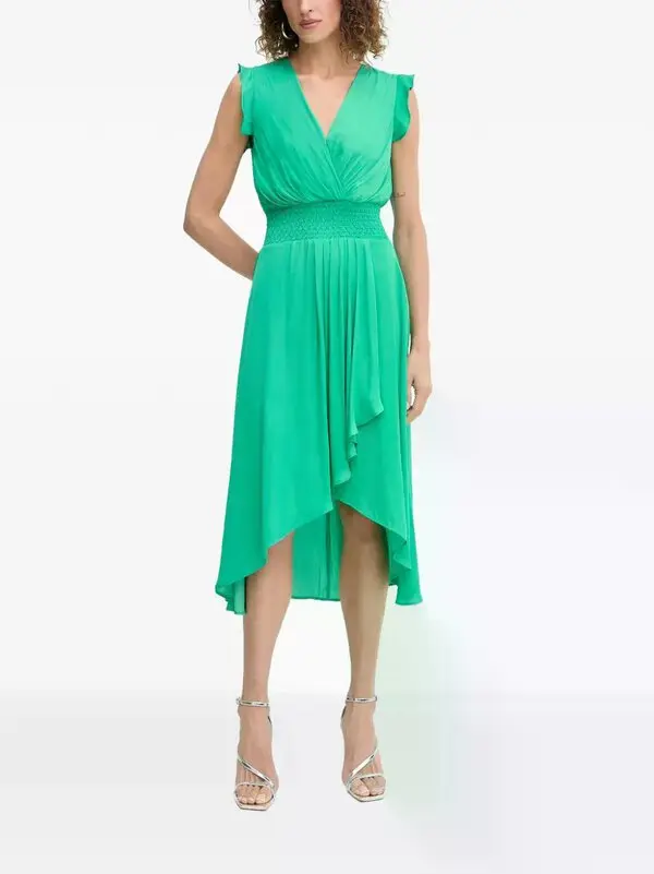 MORGAN Ruffled-sleeve Smocked-waist Dress