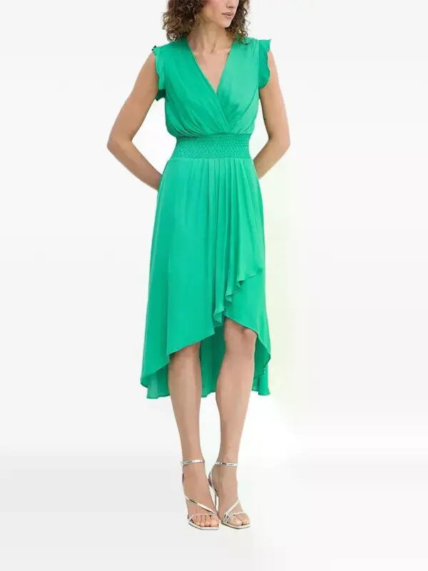 MORGAN Ruffled-sleeve Smocked-waist Dress