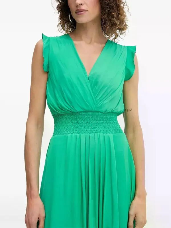 MORGAN Ruffled-sleeve Smocked-waist Dress